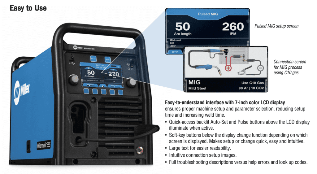 Miller Millermatic 355 – MIG/Pulsed MIG Welder 208/240/460/575V 907808 ...